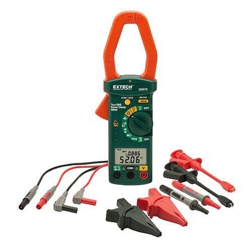 Extech 380976-K - Single Phase/Three Phase 1000A AC Power Clamp Meter ...