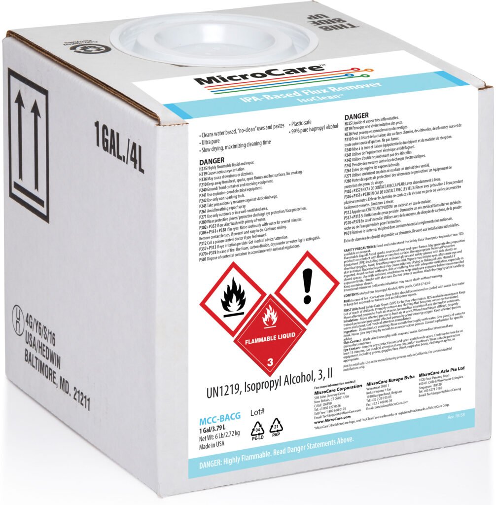 MicroCare MCC-BACG - IPA Flux Remover, IsoClean (Mini-Cube, 1 Gallon ...