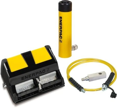 Enerpac SCR102XA - 10 Ton, 2.13" Stroke, Hydraulic Cylinder & Air Pump ...