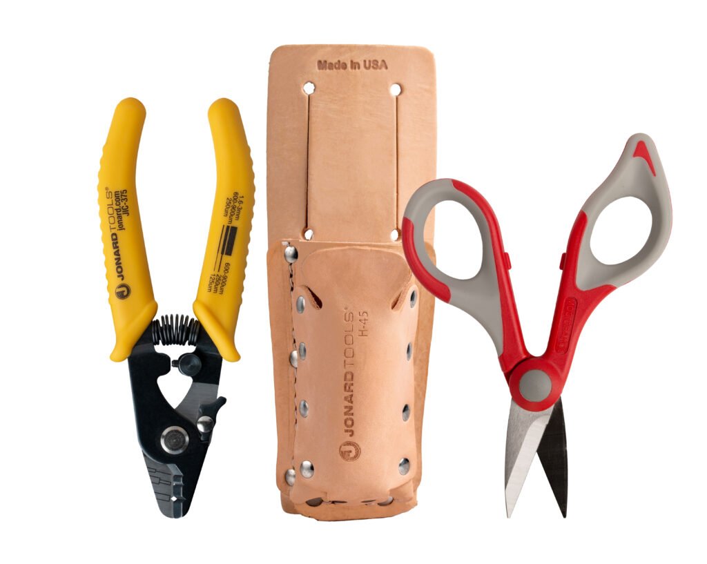 Jonard Tools TK-355 - Fiber Stripper & Kevlar Shears Kit, Leather Pouch ...
